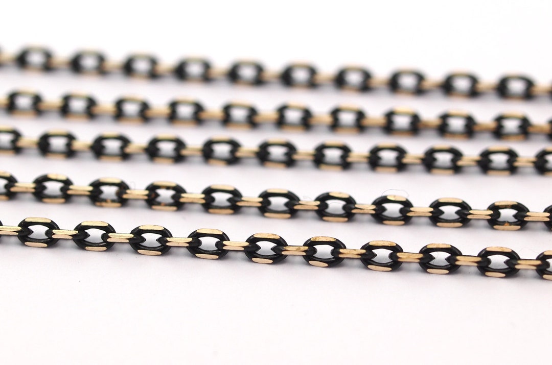 Black Link Chain, 5 M (3.5x2mm) Brass Soldered Chain - Z005 - Etsy