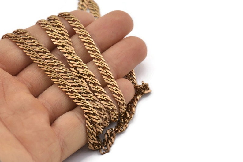 Brass Chain Raw Brass Chain Brass Double Link Flat Cable - Etsy
