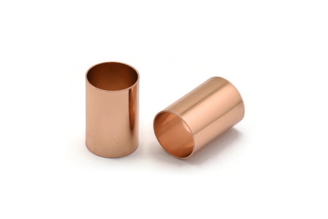 Rose Gold Tube Beads, 5 Rose Gold Plated Brass Tubes (12x18mm) Bs 1473 ...