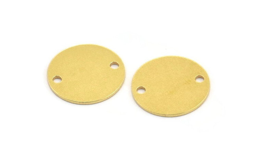 Brass Round Connector, 24 Raw Brass Cabochon Round Connectors With 2 ...