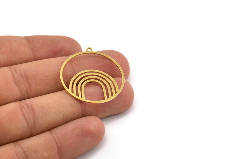 Brass Round Charm 8 Raw Brass Rainbow Patterned Round Shaped - Etsy