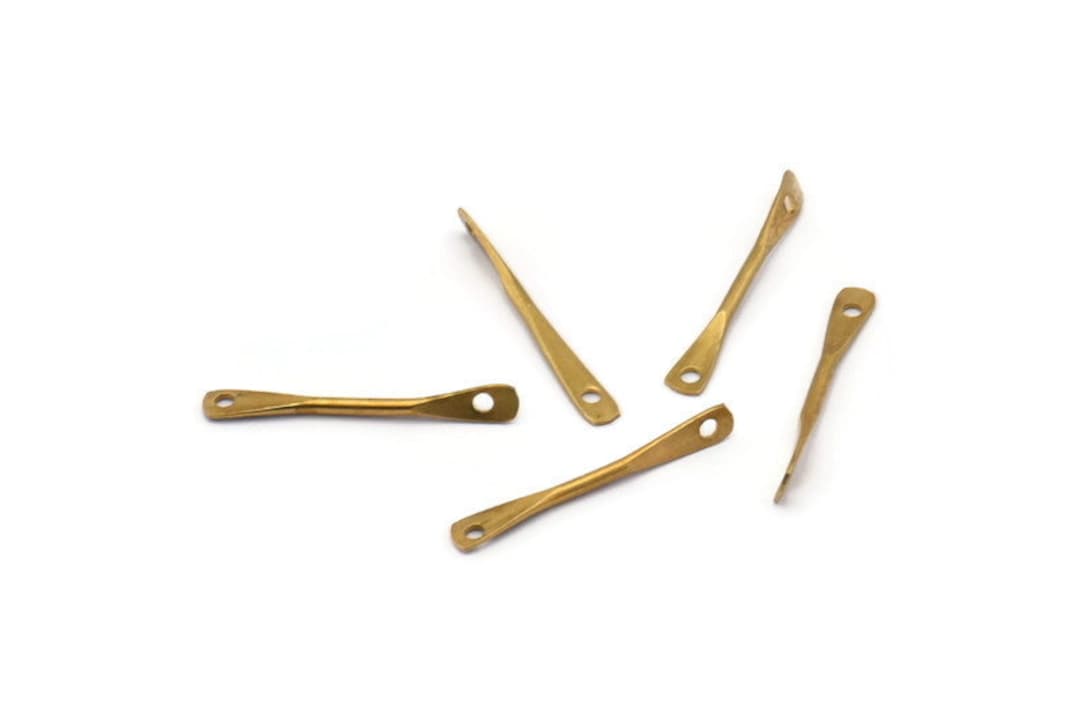 Raw Brass Connector, 12 Raw Brass Connectors With 2 Holes (21x0.5mm ...