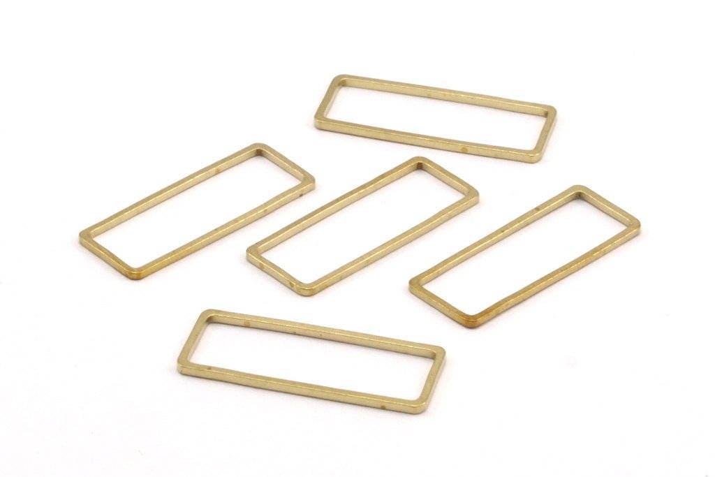 Brass Rectangle Connector 50 Raw Brass Rectangle Connectors | Etsy