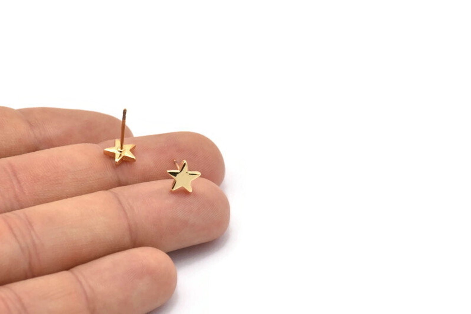 Gold Star Earring 6 Gold Plated Brass Star Stud Earrings - Etsy