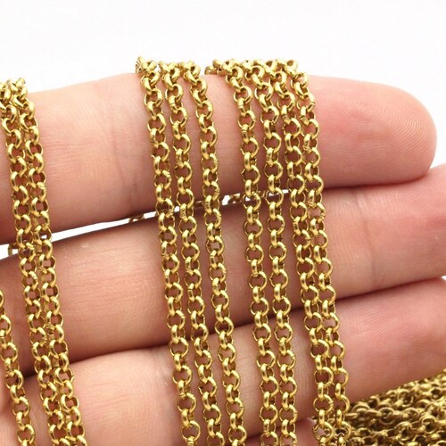 2mm Link Chain 10 M. Rectangle Raw Brass Chain Open Link - Etsy