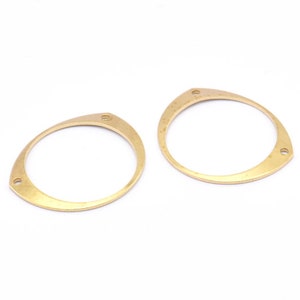Brass Circle Connector 24 Raw Brass Circle Connectors With 2 | Etsy