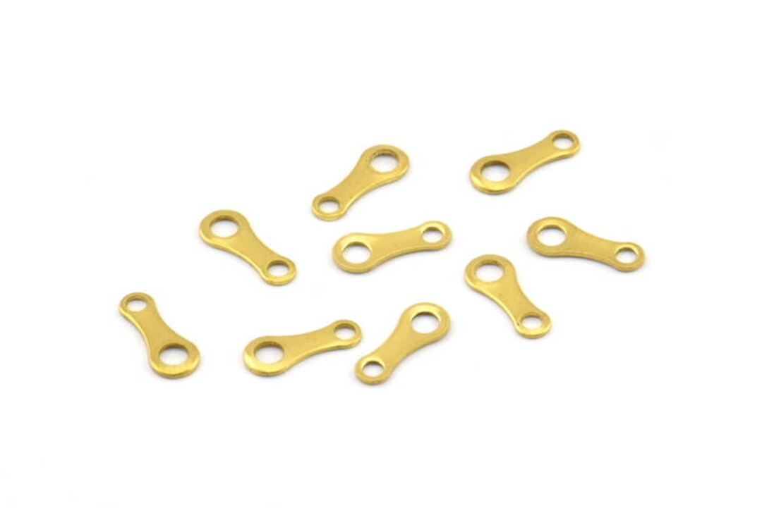Brass Chain Connector, 100 Raw Brass Chain Connector Findings (9x3mm ...