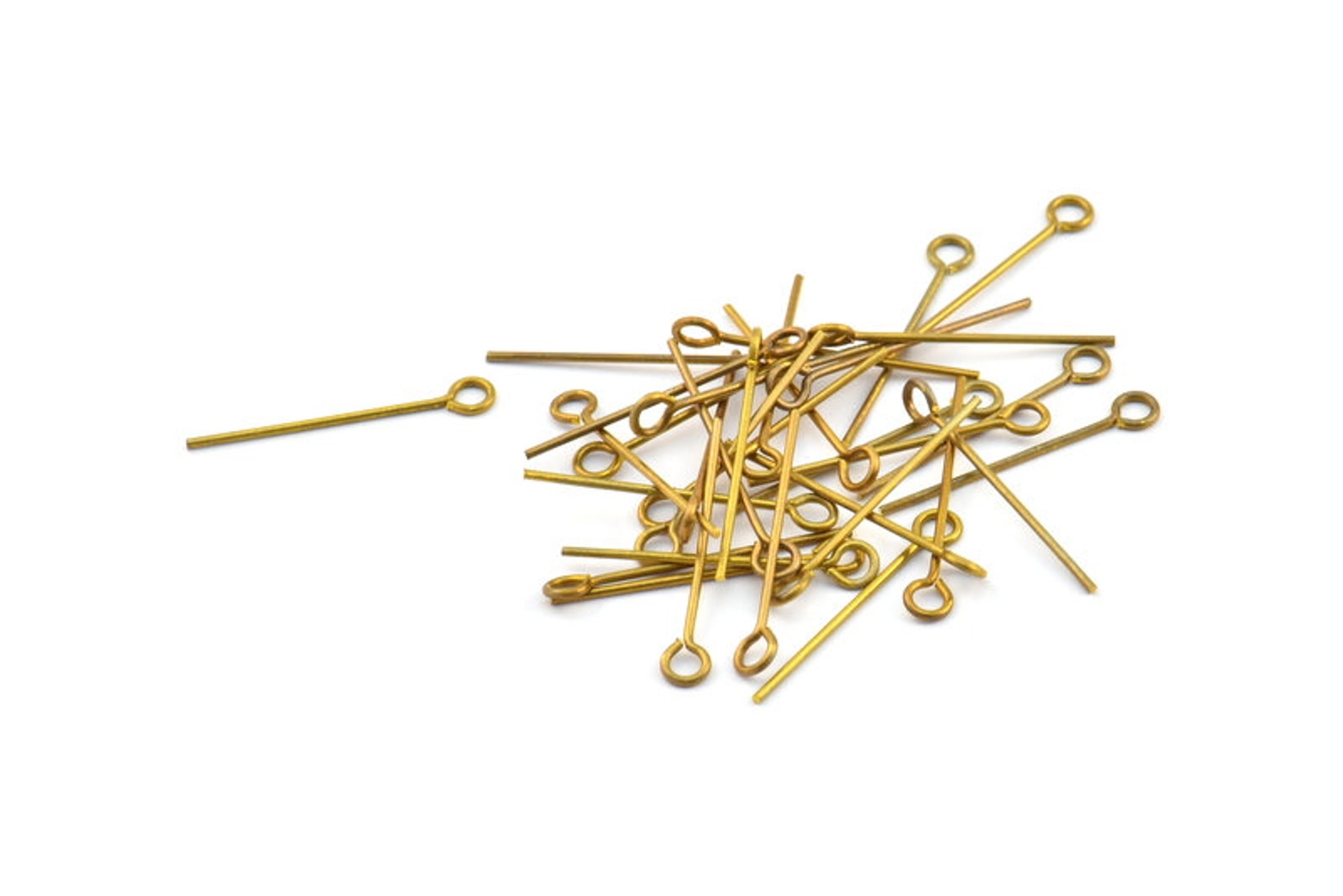 Antique Brass Pin 100 Raw Brass Eye Pins Findings 25mm - Etsy