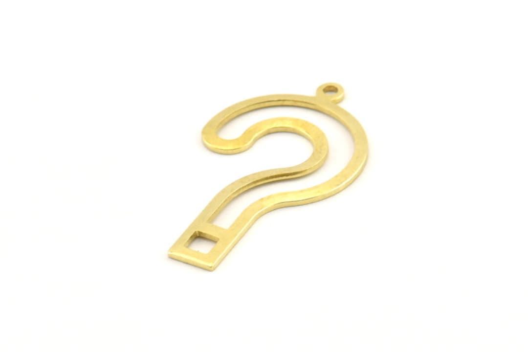 Brass Question Mark Charm, 24 Raw Brass Question Mark Charms With 1 ...