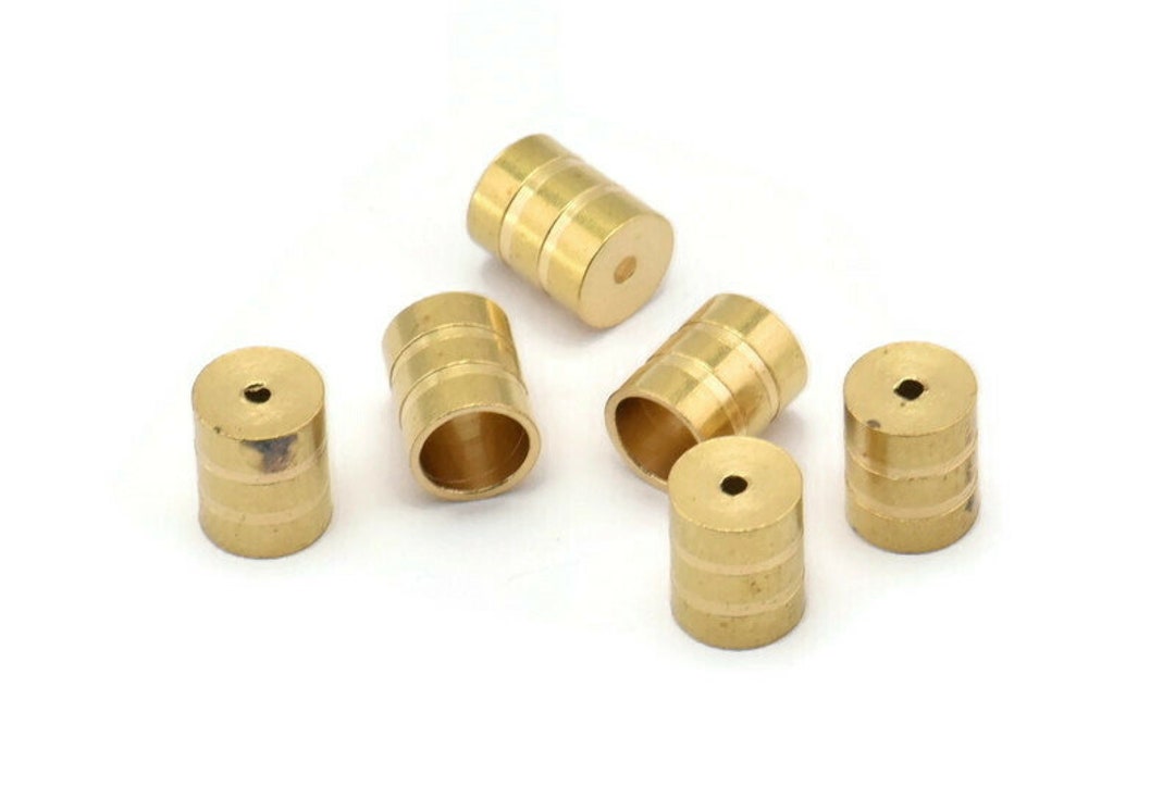 Brass End Cap, 25 Raw Brass End Cap , Cord Tip - 5mm Cord End - (6x7 ...