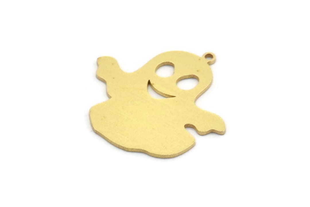 Brass Ghost Charm, 6 Raw Brass Cute Ghost Charms With 1 Loop, Findings ...