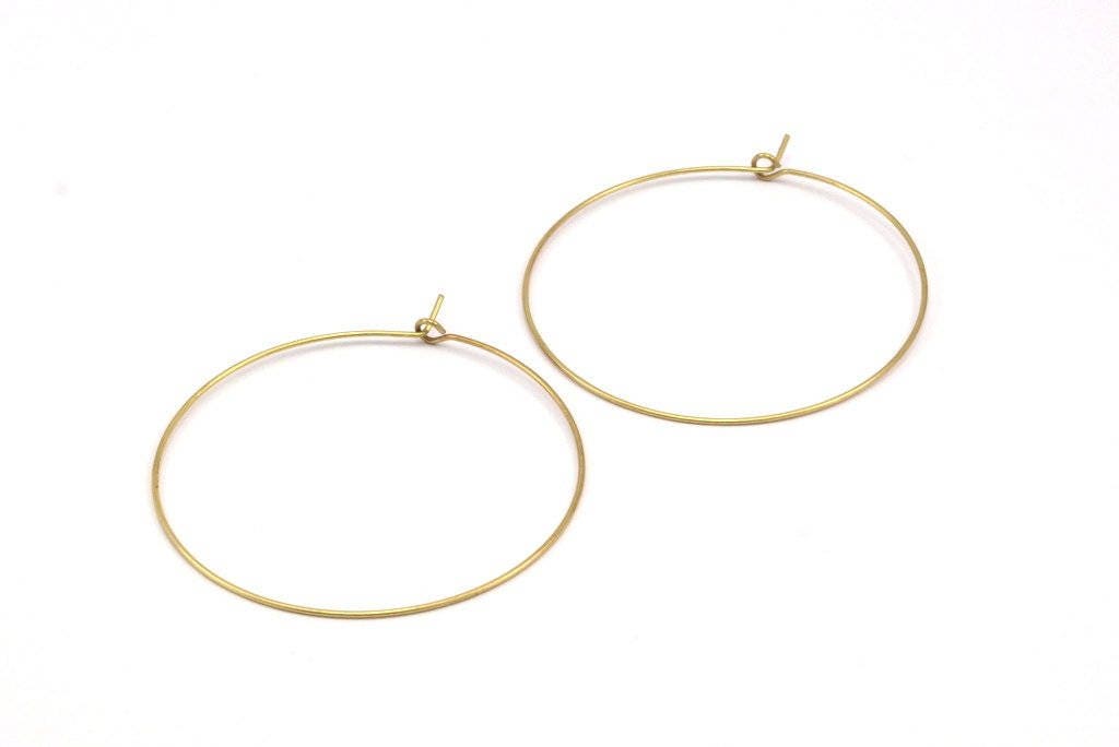 Brass Earring Wires 50 Raw Brass Earring Wires 45x0.7mm Bs | Etsy