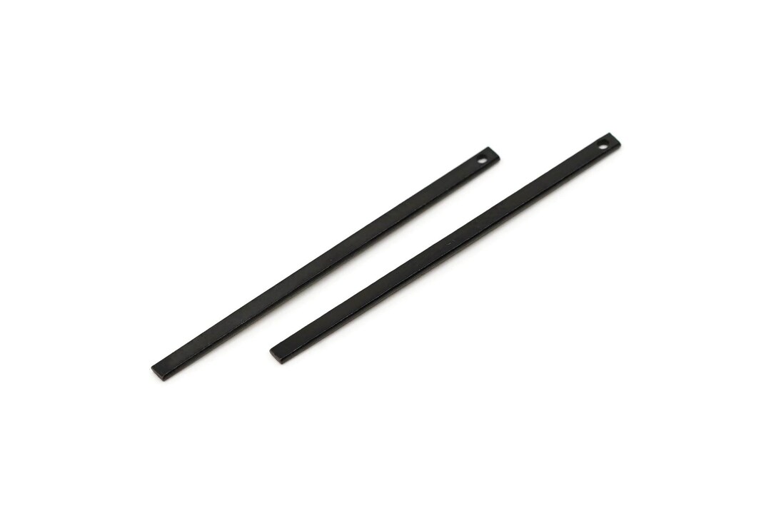 Tiny Black Bar, 24 Oxidized Black Brass Bars With 1 Hole (40x2x0.80mm ...