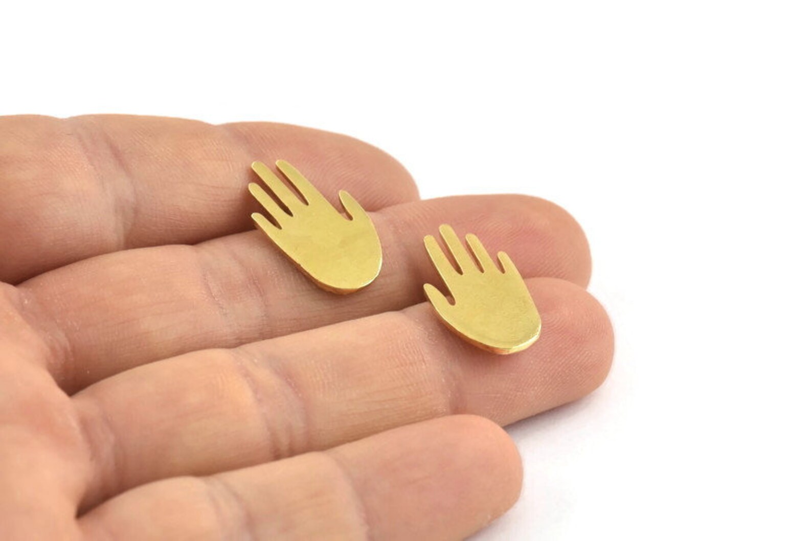 Brass Hand Earring 6 Raw Brass Hand Stud Earrings 21x11x1mm - Etsy