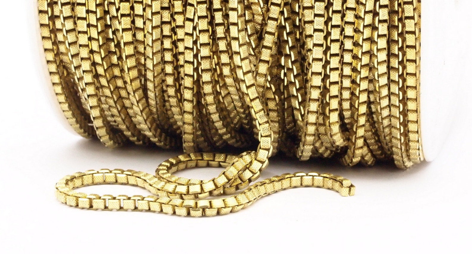 Link Cube Chain 2m Raw Brass Cube Chain 3.1mm Bs 1374 - Etsy