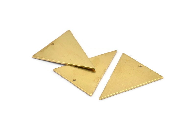 Brass Triangle Pendant 6 Raw Brass Triangle Charms With 1 - Etsy