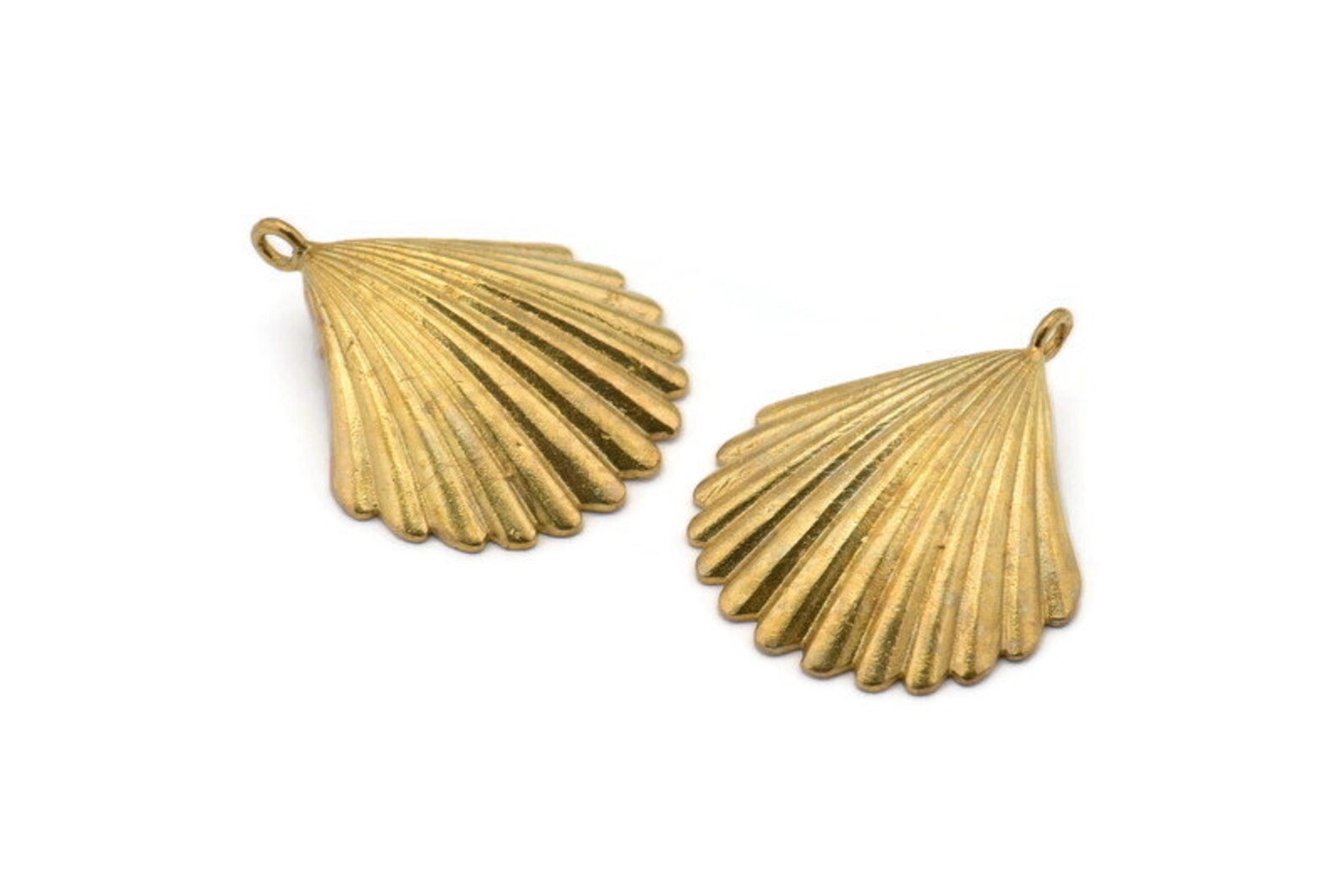 Brass Shell Charm Raw Brass Sea Shell Charm With 1 Loop - Etsy