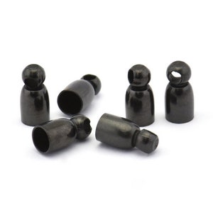 Black End Caps, 50 Oxidized Brass Black End Cap, Cord Tip Cord Ends ...