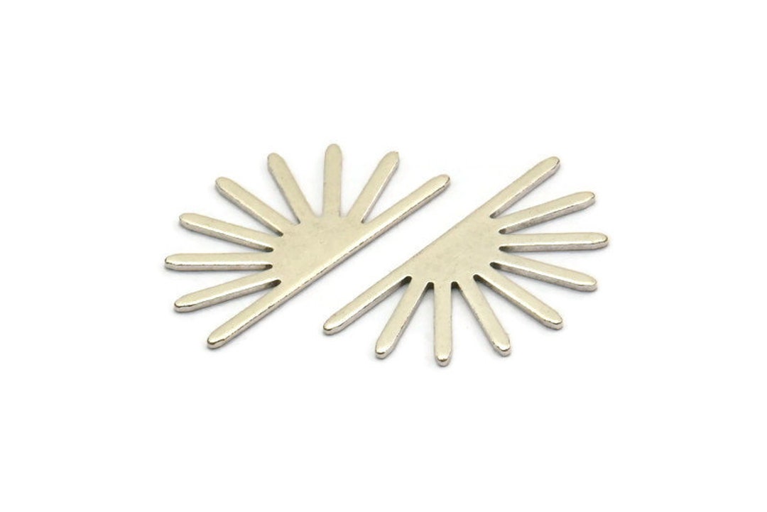 Silver Sun Blank, 12 Antique Silver Plated Brass Sun Blanks, Findings ...