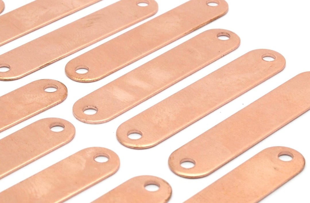Copper Stamping Blank, 8 Raw Copper Stamping Connector, Blanks (50x10x0 ...