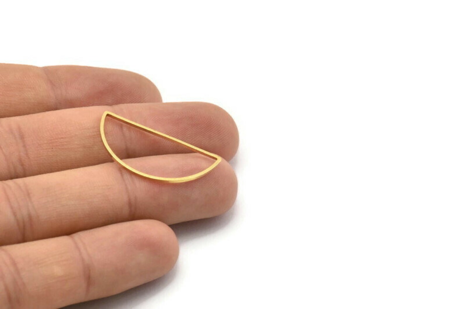 Brass Half Moon, 24 Raw Brass Semi Circle Connectors (15x30x0.80mm ...