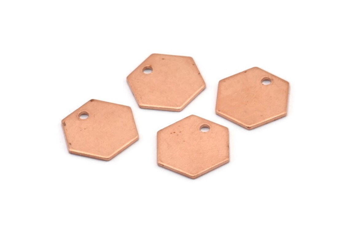 Copper Hexagon Charm 20 Raw Copper Hexagon Stamping Blank Tag - Etsy