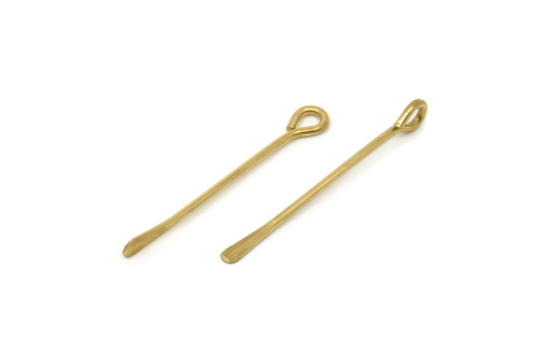 Paddle Eye Pins, 12 Raw Brass Paddle Eye Pins (35x1.2mm) D0411 - Etsy