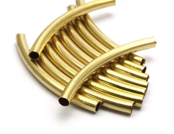 Brass Curved Tube 50 Raw Brass Curved Tube Findings 35x3mm | Etsy