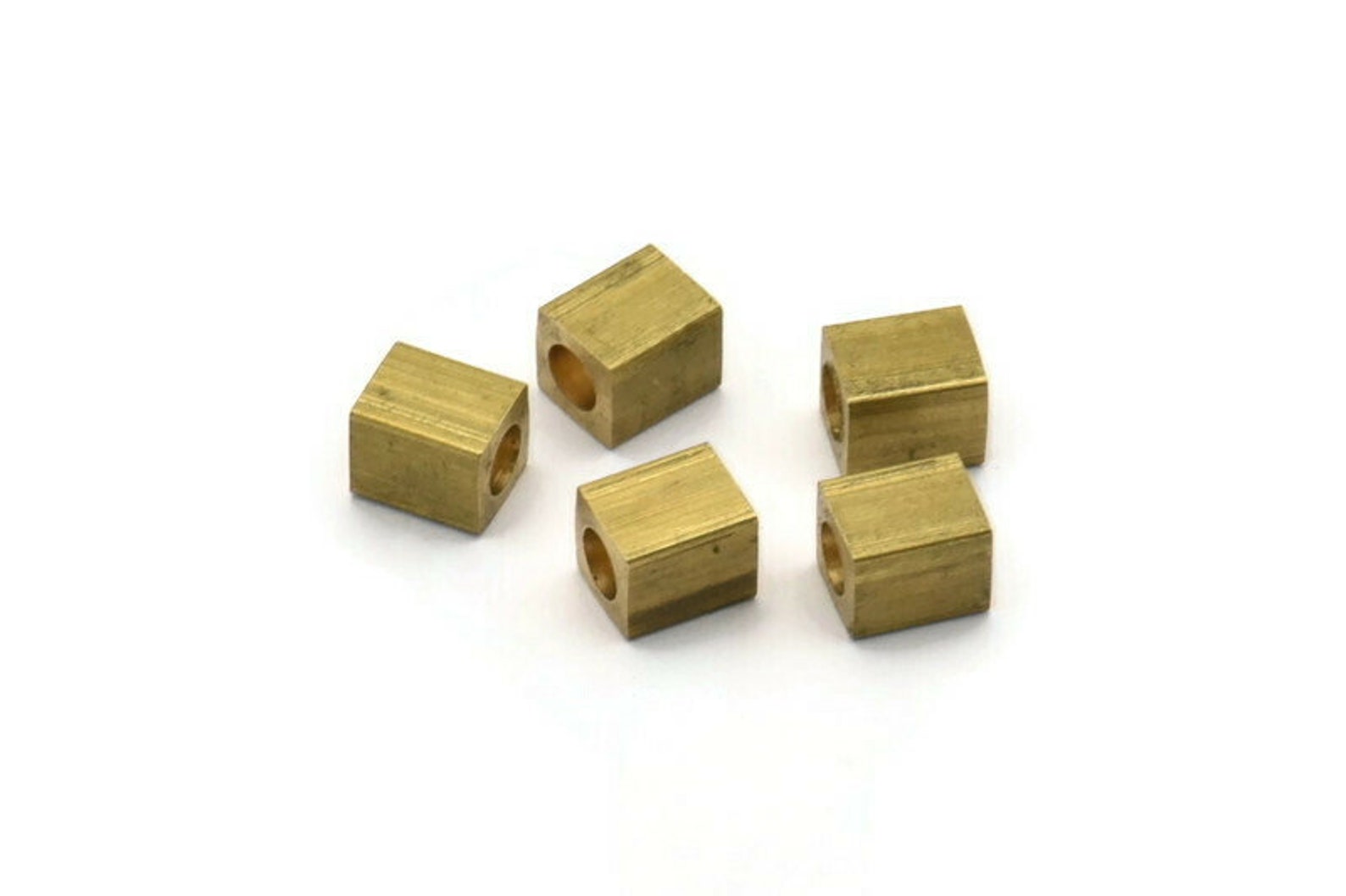 15 Raw Brass Square Cube Beads End Caps 6x5mm A0684 - Etsy