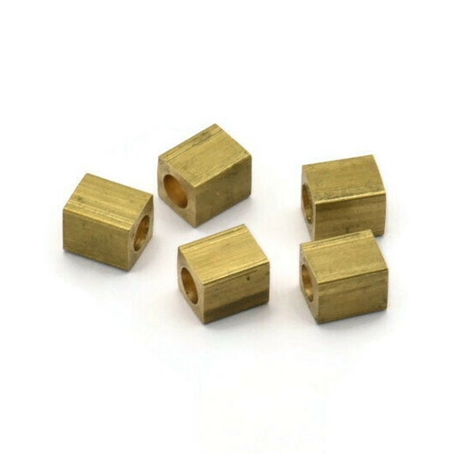 15 Raw Brass Square Cube Beads End Caps 6x5mm A0684 - Etsy