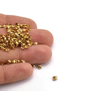 Brass Chain Connector, 250 Raw Brass Ball Chain Connector Clasps (2mm ...