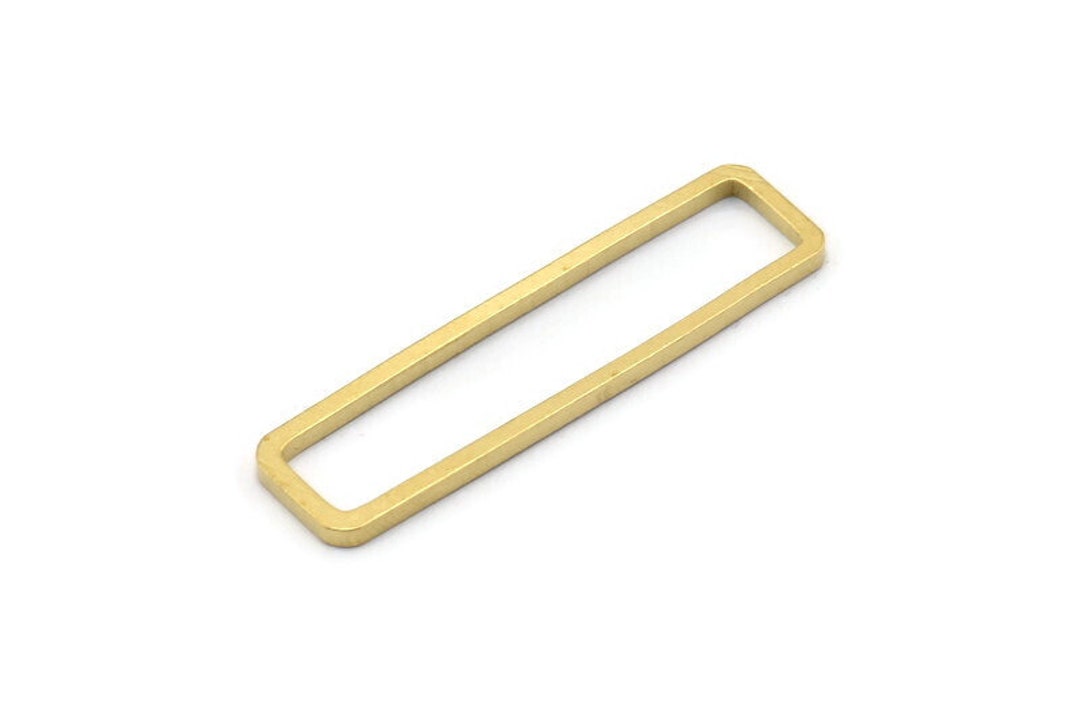 Brass Rectangle Charm, 10 Raw Brass Open Rectangle Connectors (10x40x1 ...