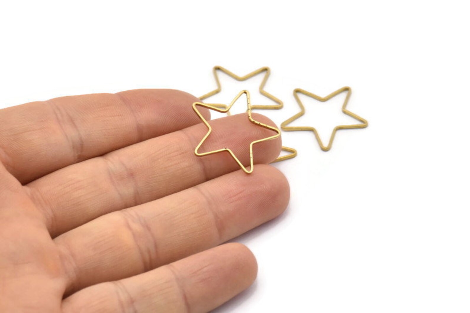 Brass Star Charm 50 Raw Brass Open Star Charms 24x0.8x0.6mm - Etsy