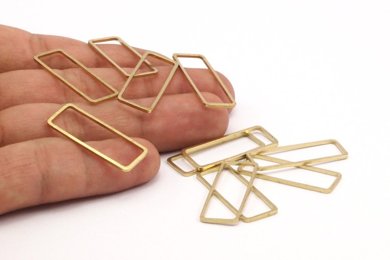 Raw Brass Rectangle 25 Raw Brass Rectangle Connectors | Etsy