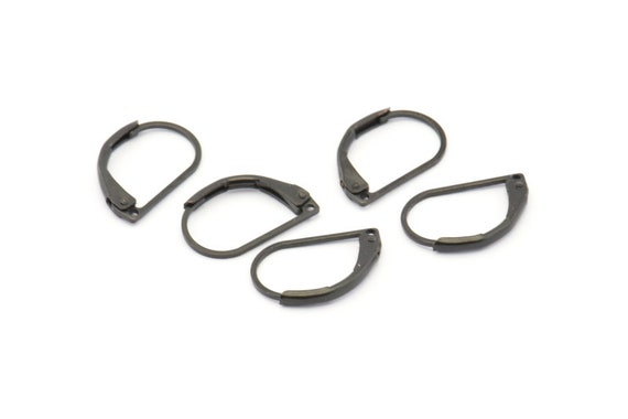 Plain Leverback Earring 24 Oxidized Black Brass Plain Leverback Earring Findings 15x10mm BS 1363 H0870 Etsy