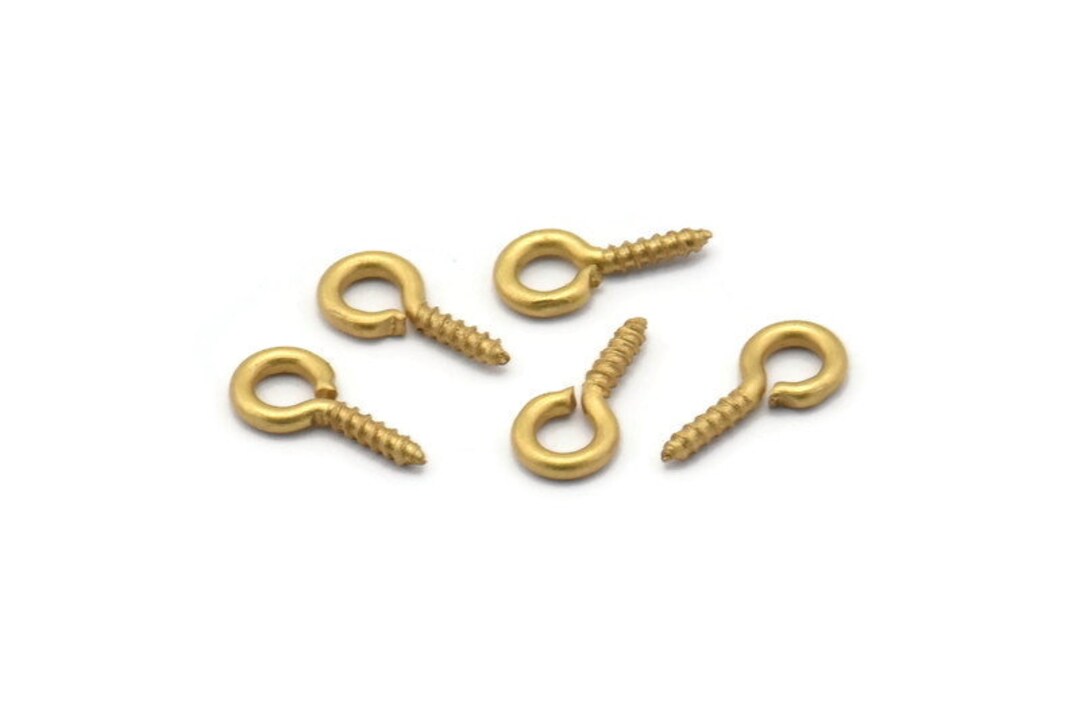 Screw Eye Pin, 100 Raw Brass Screw Hook Eye Pins (10x5mm) A1059 - Etsy