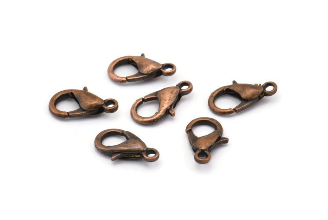 Vintage Copper Clasps, 100 Antique Copper Lobster Claw Clasps (12x6mm ...