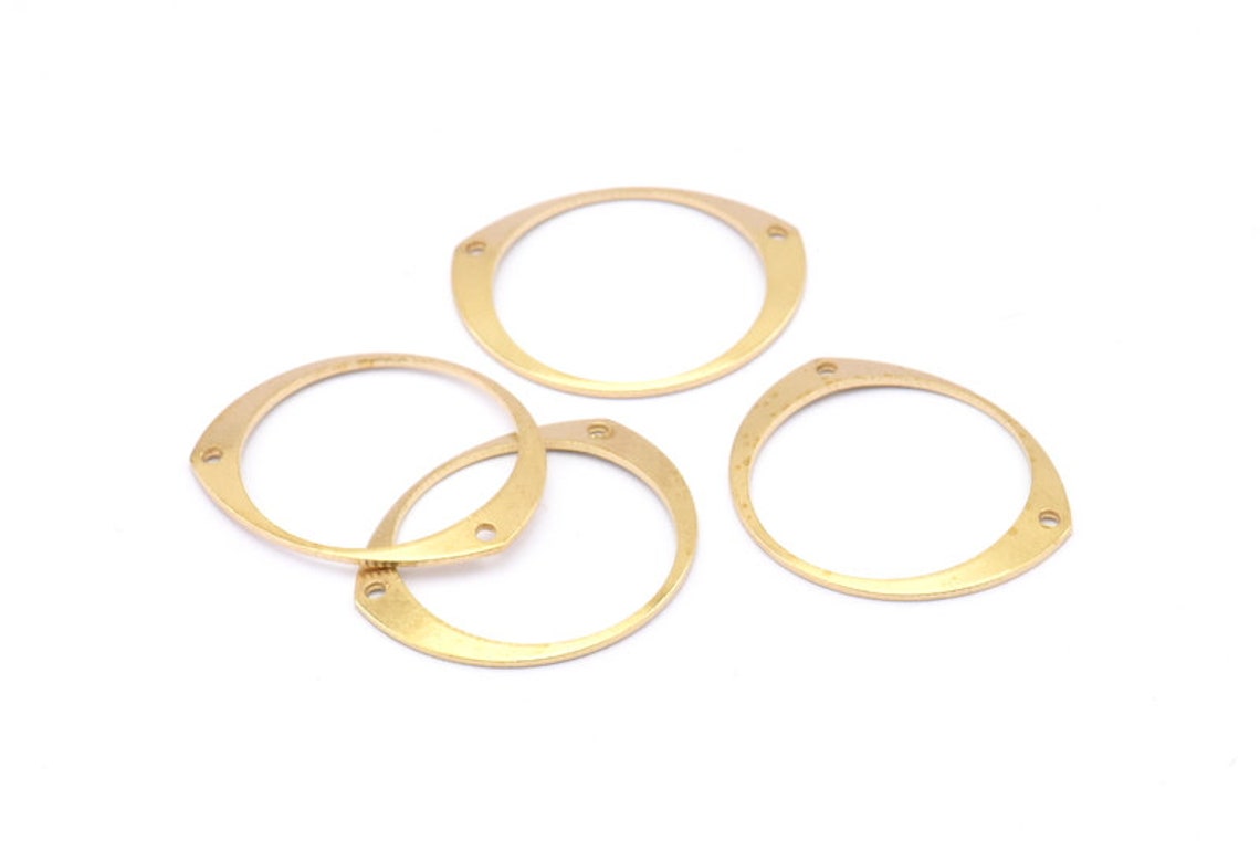 Brass Circle Connector 24 Raw Brass Circle Connectors With 2 | Etsy