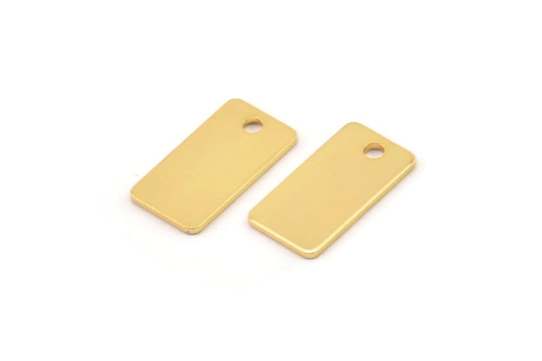 Gold Rectangle Bar, 6 Gold Plated Brass Rectangle Stamping Blanks, Gold ...