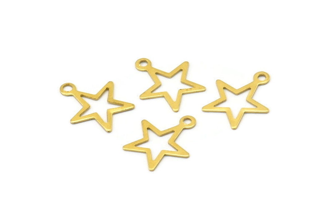 Encanto de estrella de latón, 50 encantos de estrellas de latón crudo ...