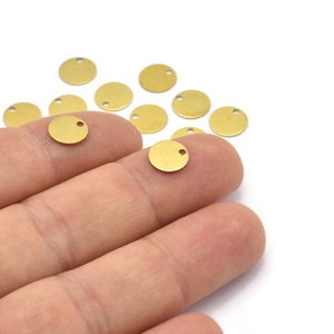 Brass Round Tag, 250 Raw Brass Round Tags With 1 Hole, Charms, Findings ...