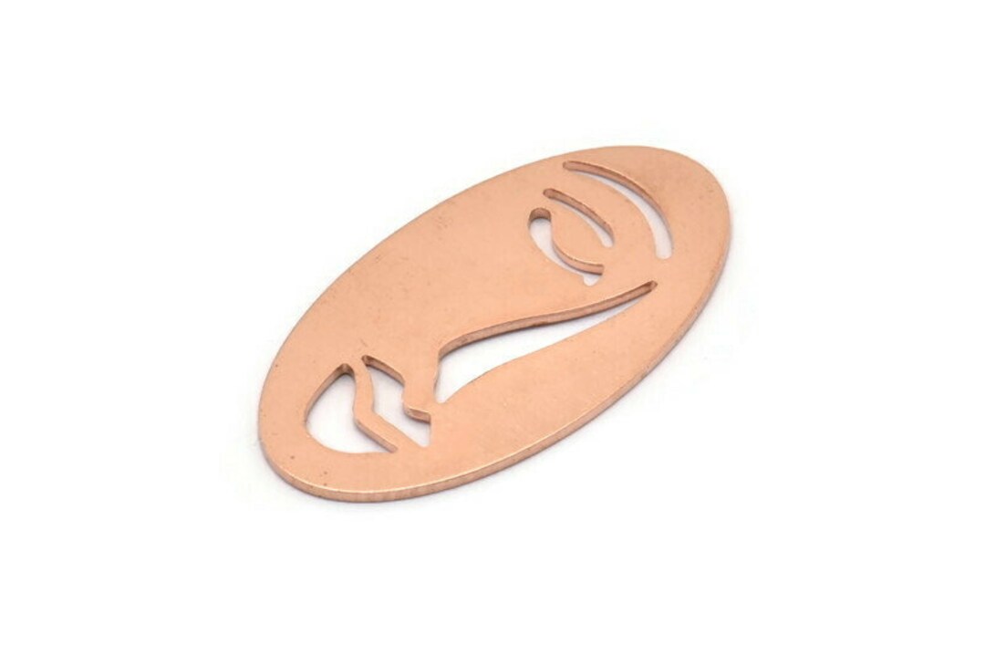 Copper Face Blank, 8 Raw Copper Face Blanks, Blanks, Findings (35x19x0 ...