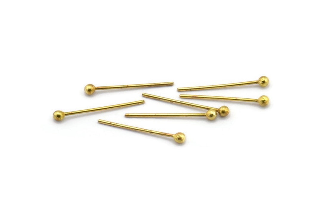 Gold Ball Pin, 200 Gold Tone Brass Ball Head Pins, Findings (16mm ...