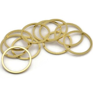 19mm Circle Connectors - 50 Raw Brass Circle Connectors (19x1x1mm) Bs ...