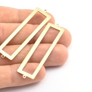 Brass Rectangle Connector, 6 Raw Brass Rectangle Connectors With 2 ...