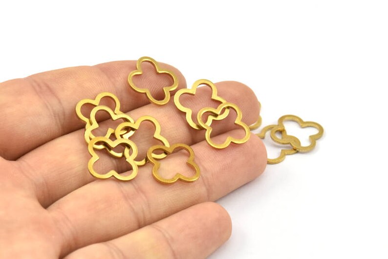 Brass Geometric Connectors 24 Raw Brass Plus Shaped | Etsy