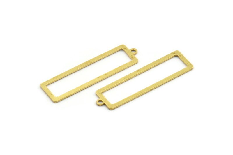 Brass Rectangle Charm 20 Raw Brass Rectangle Charms With 1 - Etsy