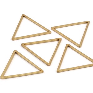 Brass Triangle Charm, 25 Raw Brass Open Triangle Ring Charms (27x1.2mm ...