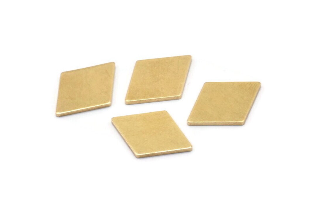 Brass Diamond Blank, 8 Raw Brass Diamond Blanks, Stamping Blanks ...