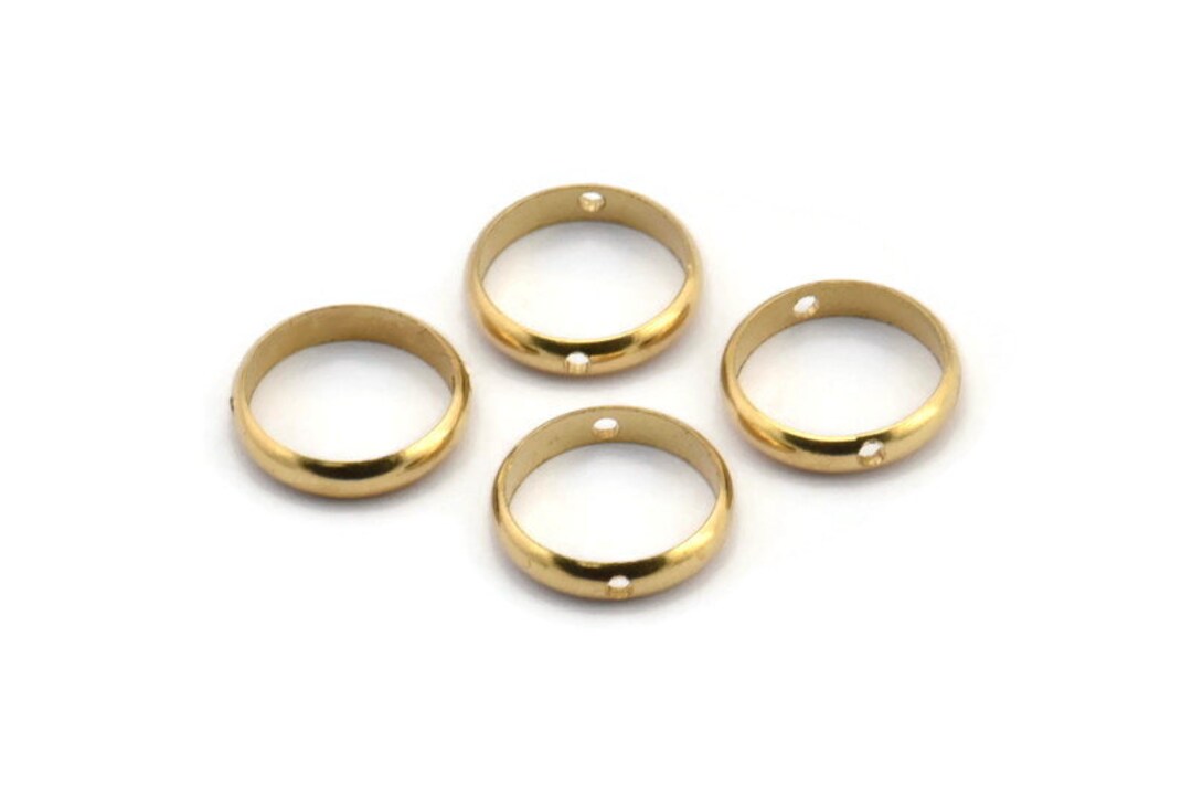 12mm Circle Connector 25 Raw Brass Circle Ring Connector With - Etsy